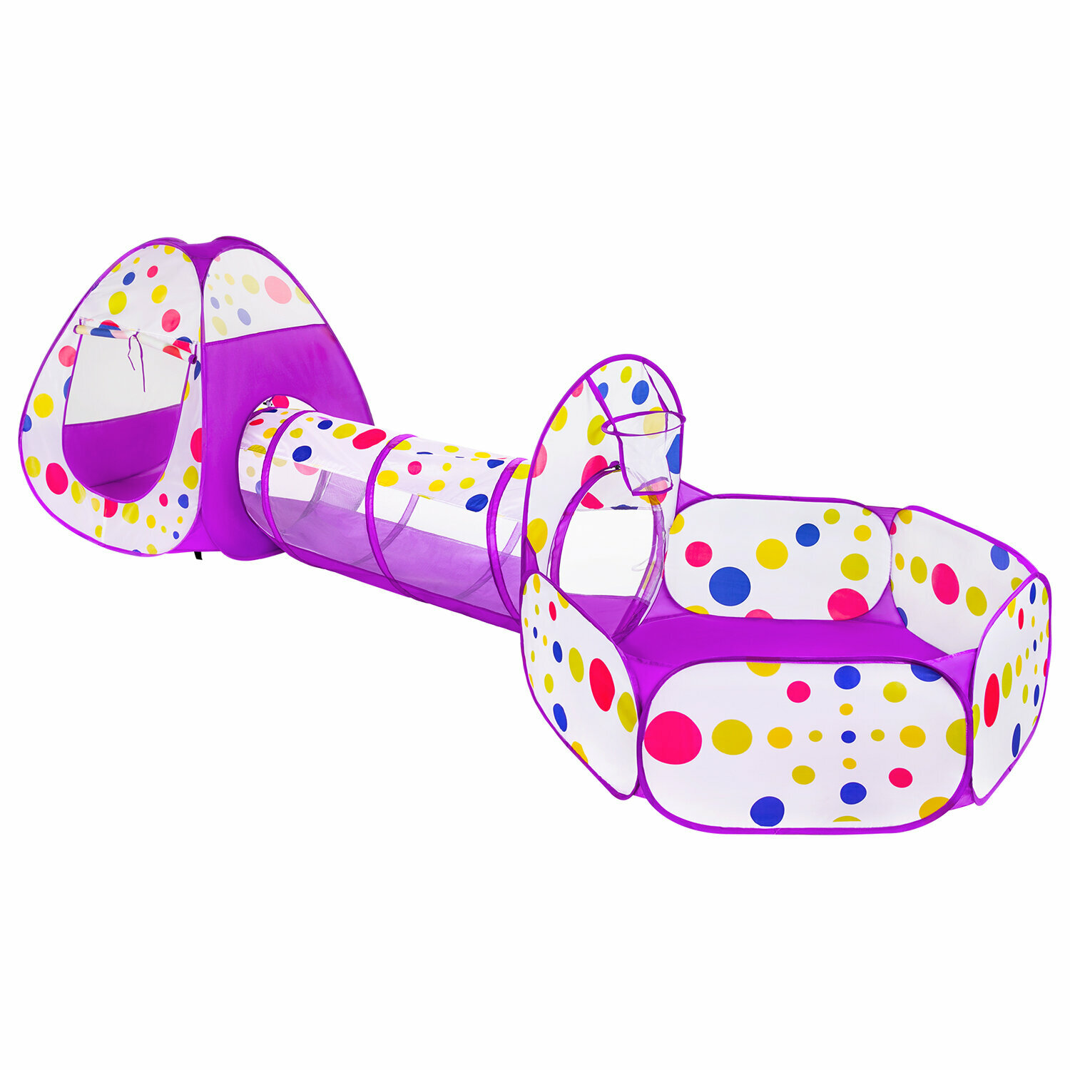 Детская игровая палатка-лабиринт с тоннелем и сухим бассейном, 90x190x270 см, BRAUBERG KIDS, 665172, 1шт в компл.