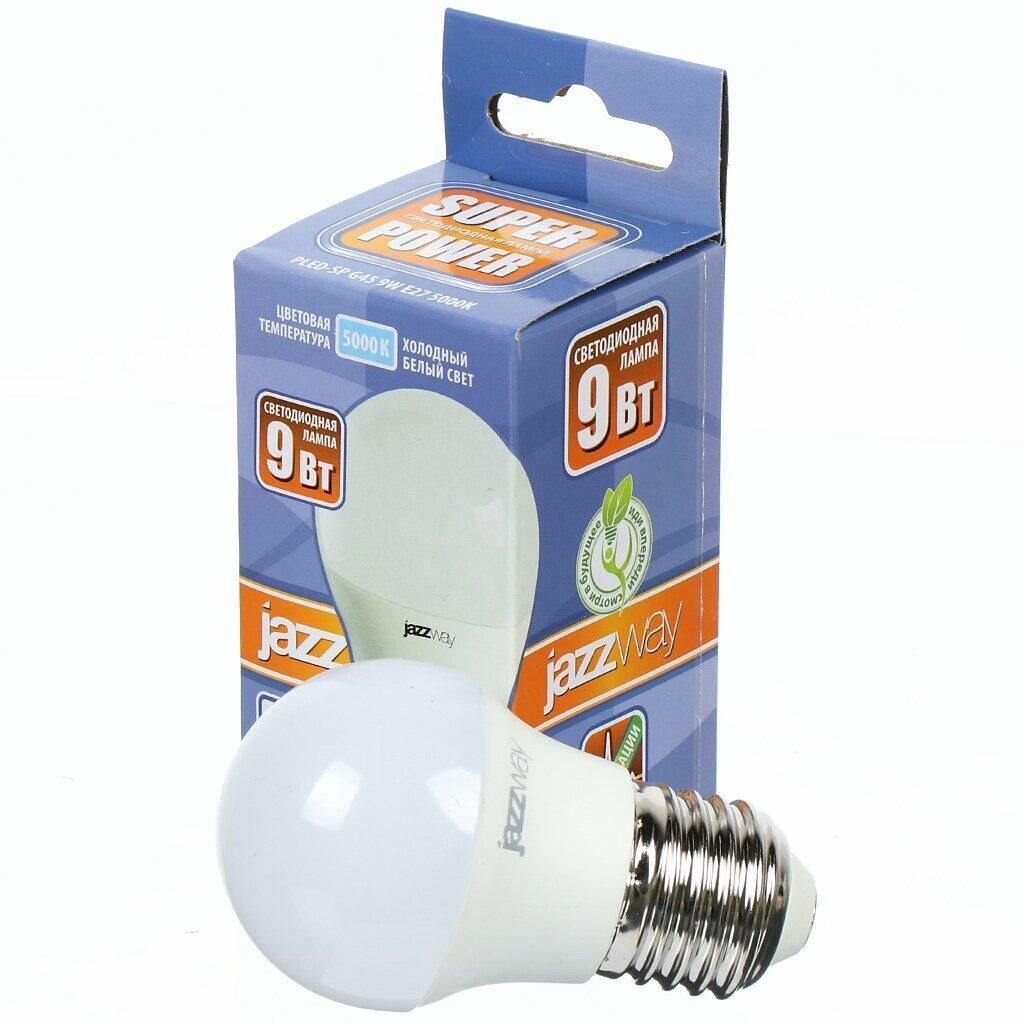 Светодиодная лампа Jazzway "Шар", E27, 9-75 Вт, 5000 К, холодный белый свет, PLED-SP G45