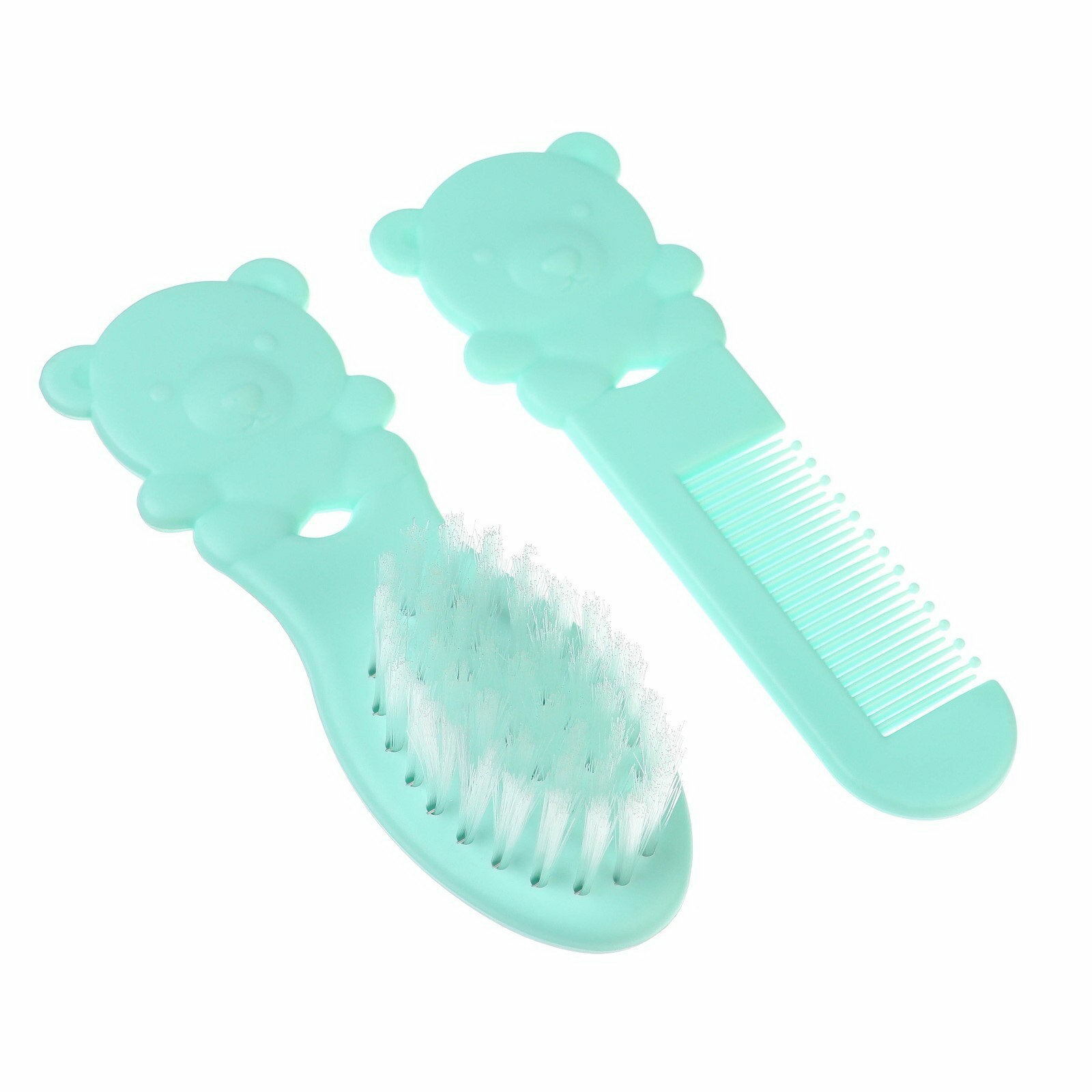 Расчёска детская "Мишка", 2 шт, зеленый, тип расчёски: простая