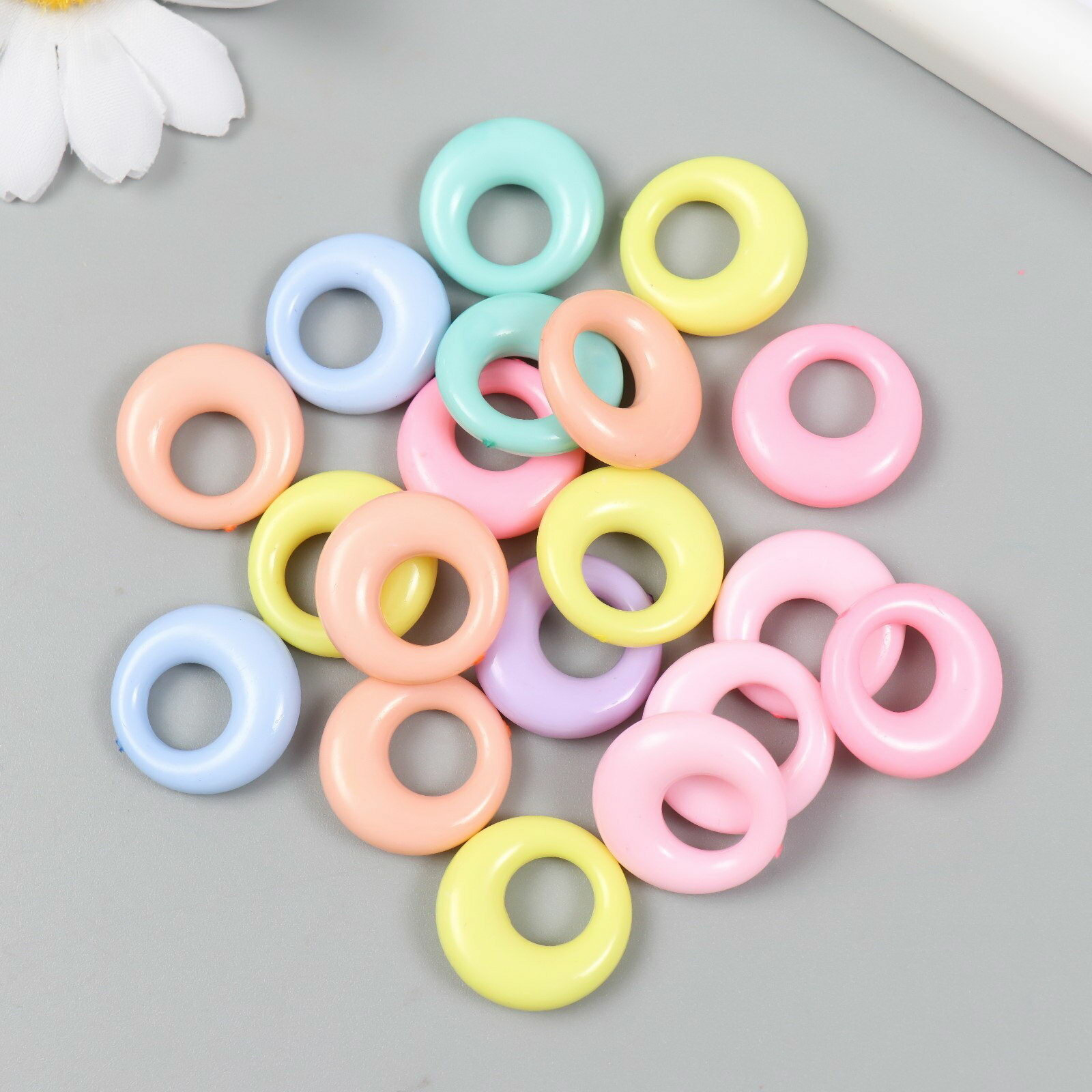 Декор для творчества пластик "Колечки не правильной формы", набор 25 г, 0.6x1.8x1.8 см