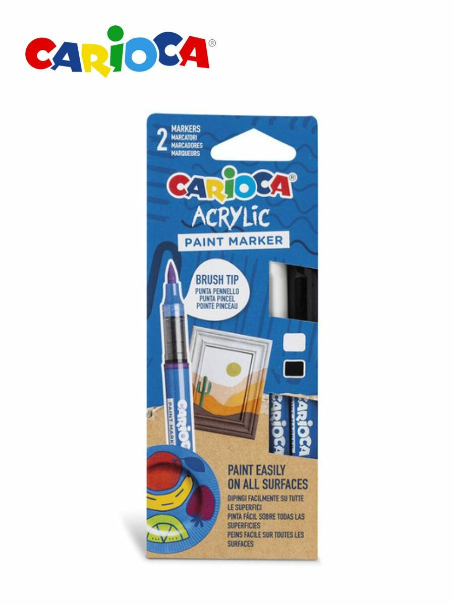 CARIOCA Paint Marker маркер-кисть с чернилами на водной основе, набор 2 цвета 45283