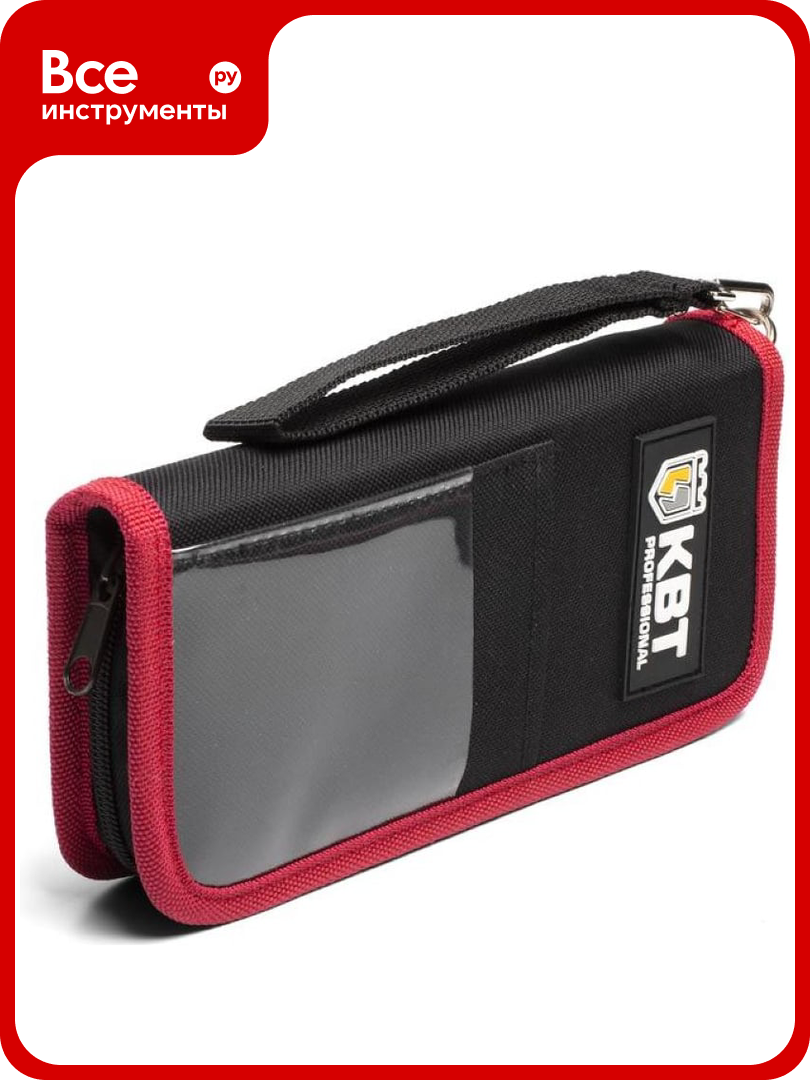 Сумка КВТ ZP001 75910 для фиксации отвертки, из оксфордского материала, красный однотонный, шесть карманов инструмента