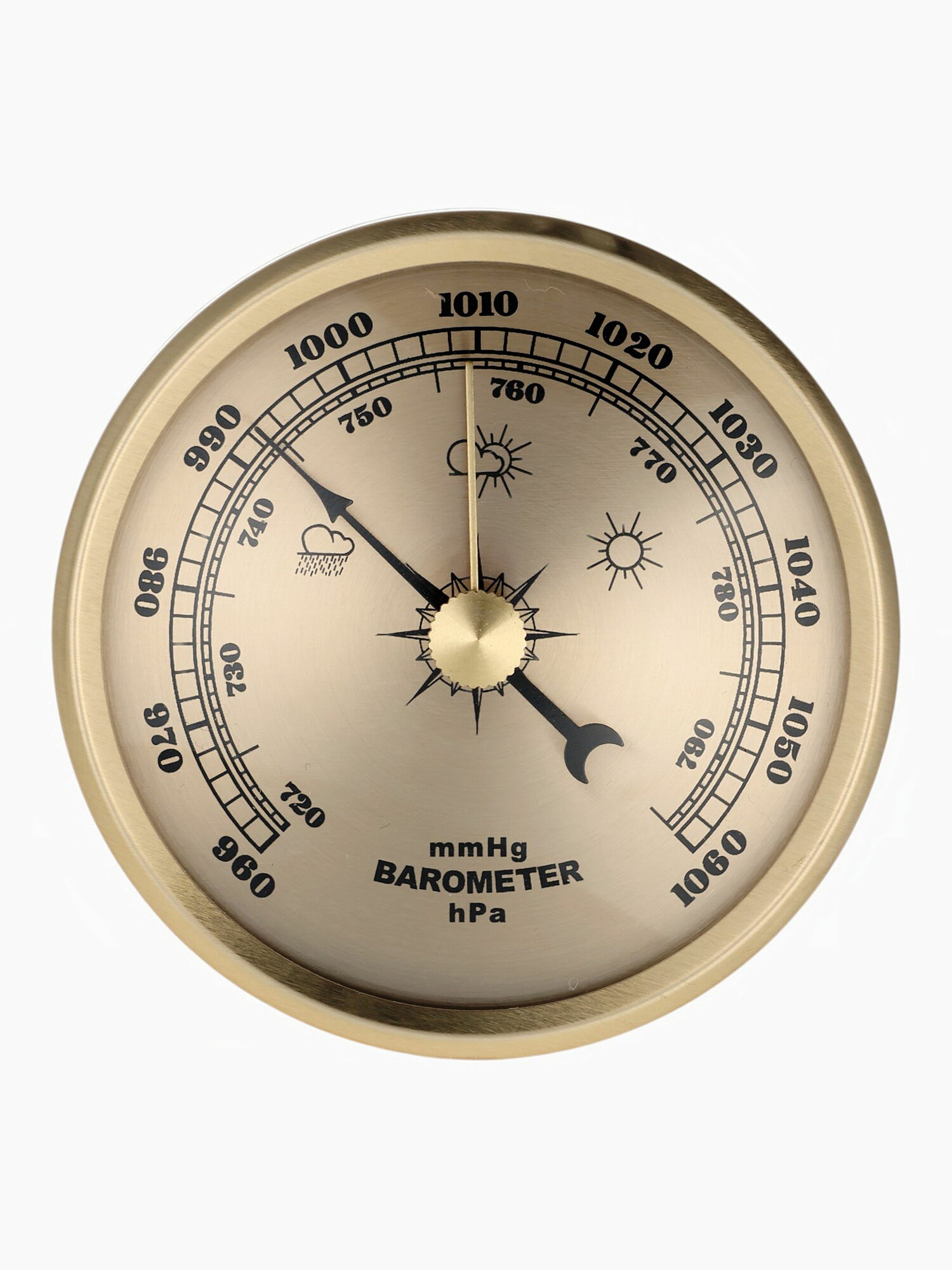 Барометр механический, настенный, d=7 см, золотая рамка, назначение: комнатный