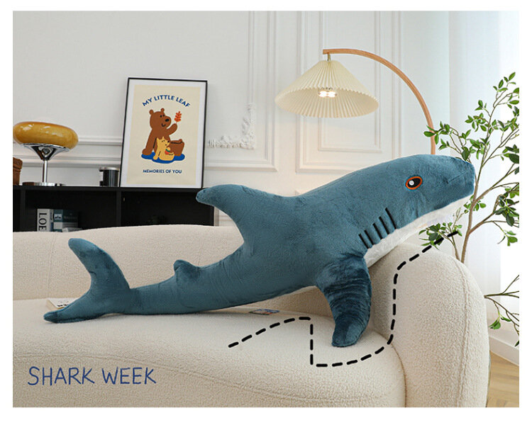 Мягкая игрушка акула 180 см/ синяя акула-подушка