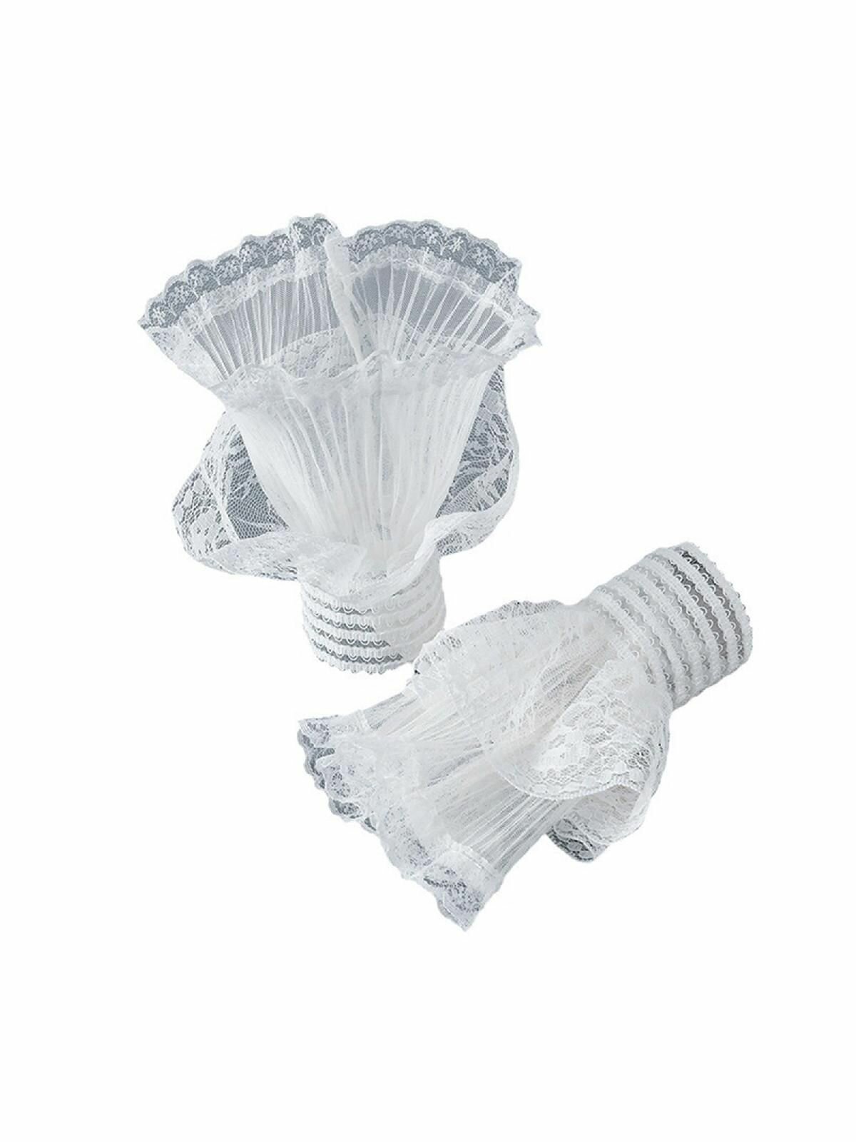 Декоративные манжеты с кружевом для свитера, Белый