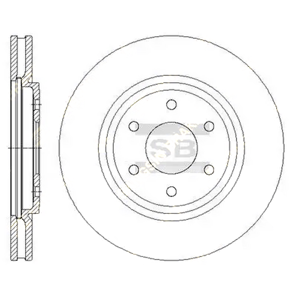 HI-Q SD4229 диск тормозной передний\ Nissan (Ниссан) navara / Pathfinder (Патфайндер) 2.5dci