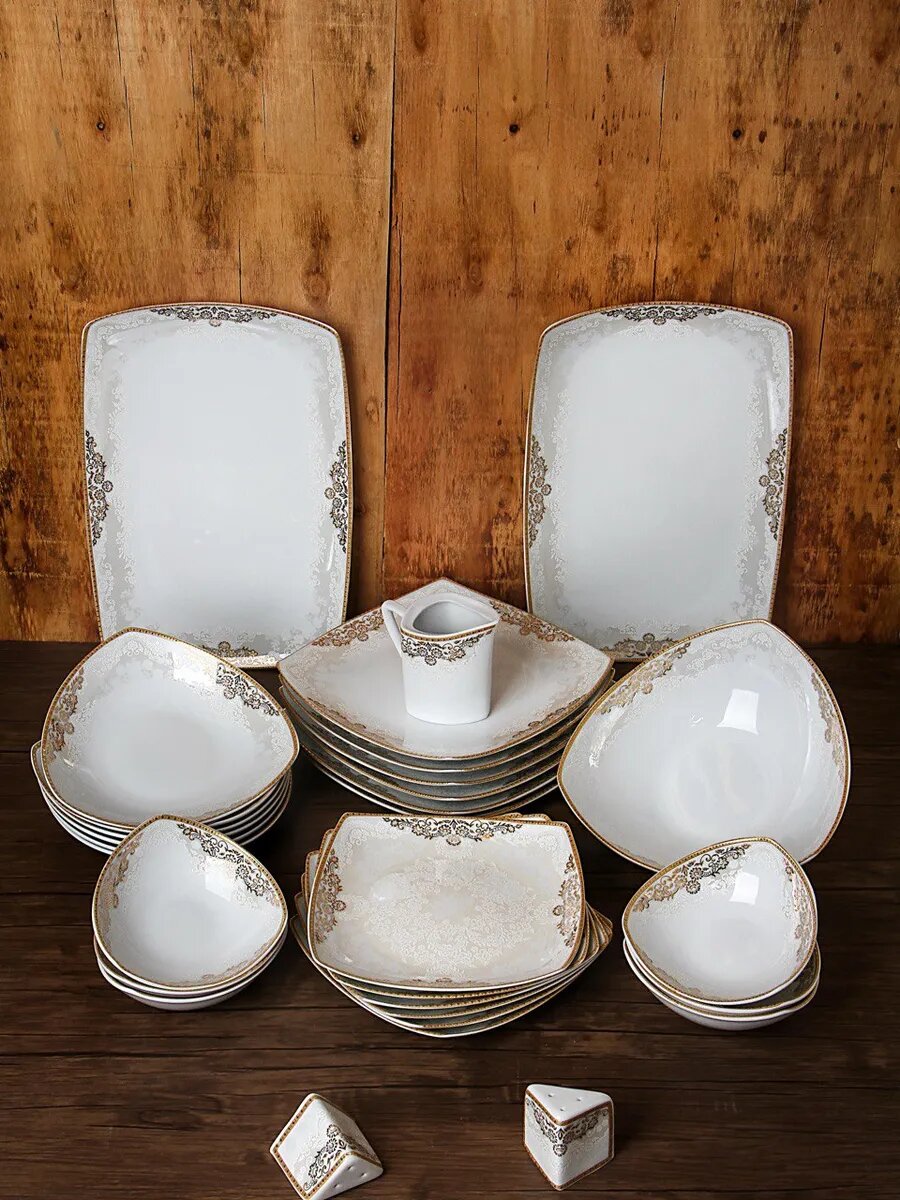 Сервиз столовый PARDIS "Yalda", фарфор, 30 предметов, на 6 персон, белый цвет