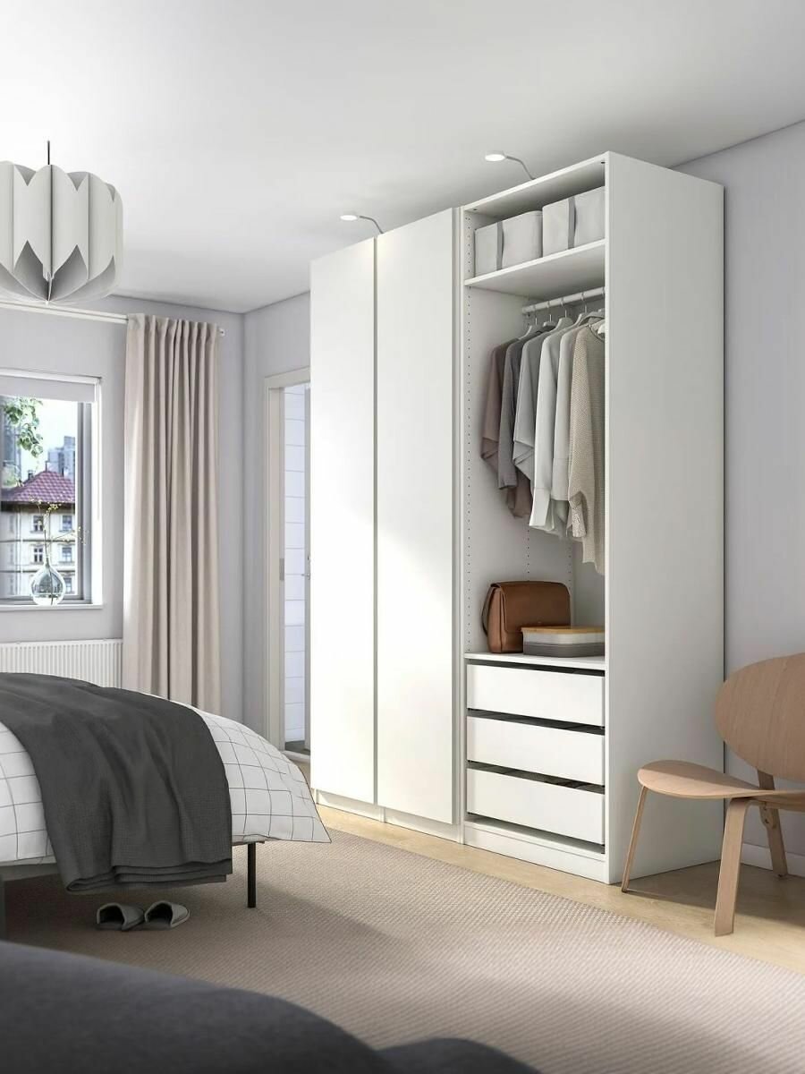 Шкаф распашной для одежды двухсекционный пакс (PAX IKEA) 200х58х236 см, комбинация 17