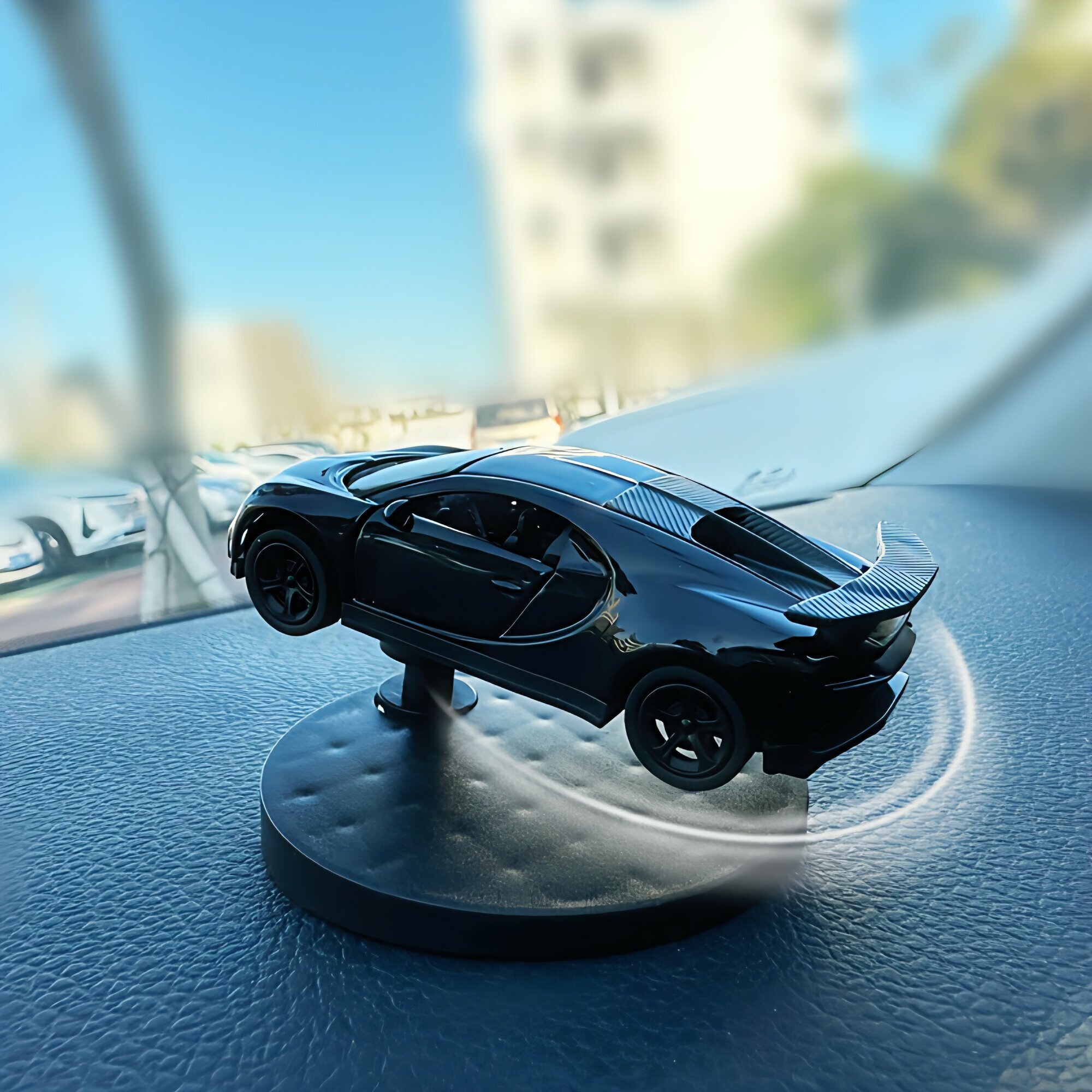 Дрифт машинка с эффектом поворота на торпеду авто Bugatti Chiron (черный, Pull Back, открываются двери и багажник)