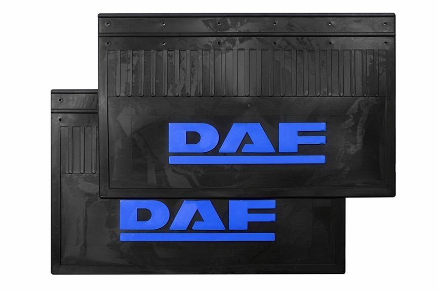Брызговики LUX, задние, для DAF, с синей надписью, 59 см x 36.5 см