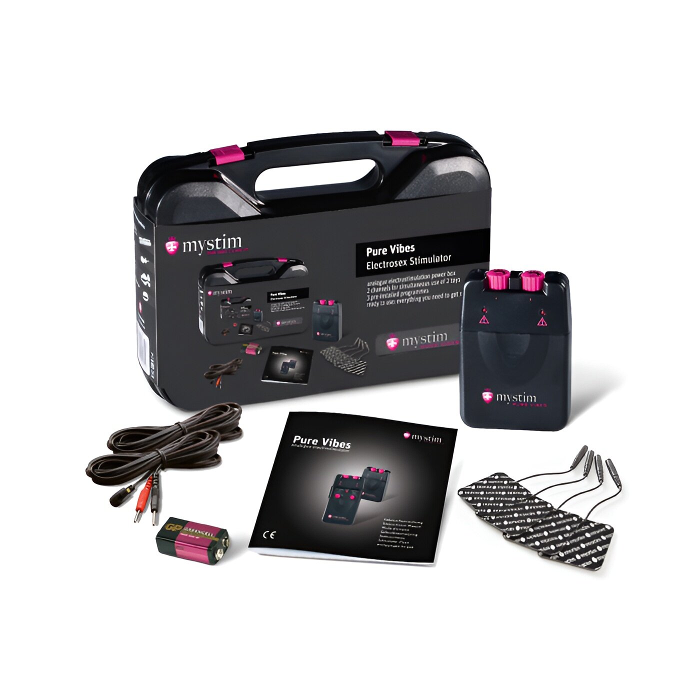 Электростимулятор Mystim "Pure Vibes", для начинающих, 3 программы, черный