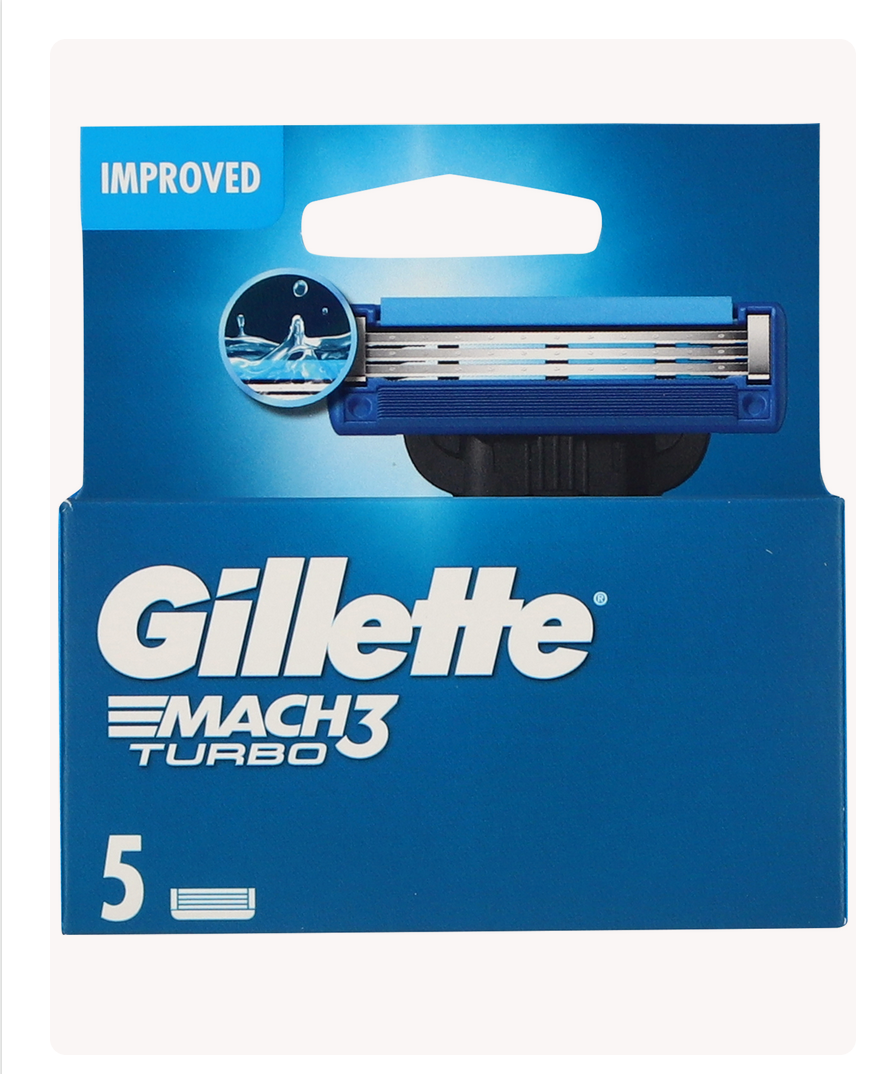 Сменные кассеты Gillette Mach3 Turbo, 5 шт. (Германия)