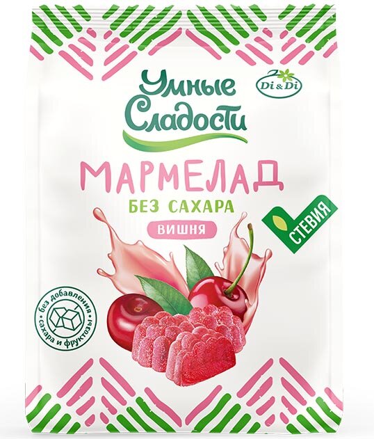 Мармелад Умные сладости желейно-формовой со стевией со вкусом вишни 150г