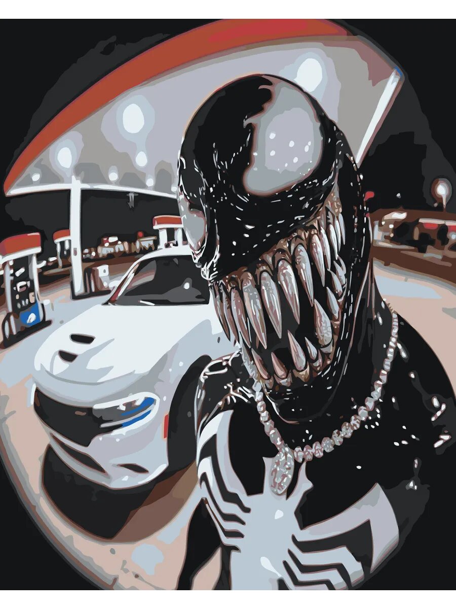 Картина по номерам Веном Тусовные Марвел DC Comics