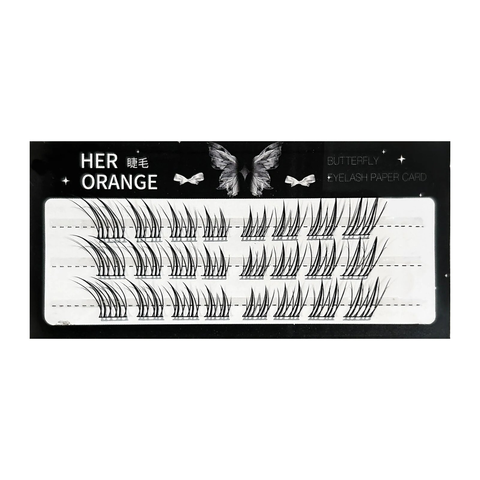 Накладные ресницы Cotremyp, лисий взгляд, синтетические, 7-12 мм 3 ROWS need glue