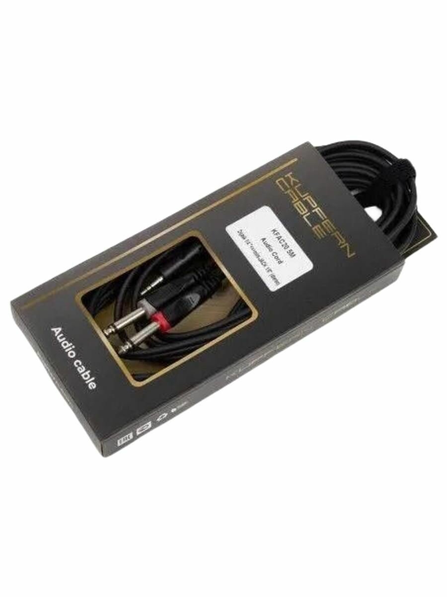 Аудио шнур mini-Jack stereo (папа) - 2xJack mono (папа) KUPFERN KFAC20 5M