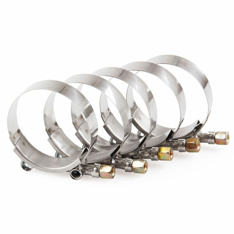 10x 2,5 "64-74 мм Премиум-класса Из Нержавеющей Стали С Т-образным болтом Turbo Силиконовые Хомуты
