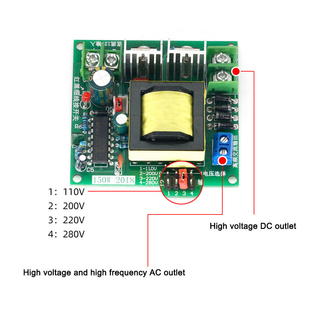150 Вт Инвертор DC-AC Boost Module Board DC12V to 110V 220V Converter Повышающий Инвертор Регулятор Напряжения Питания