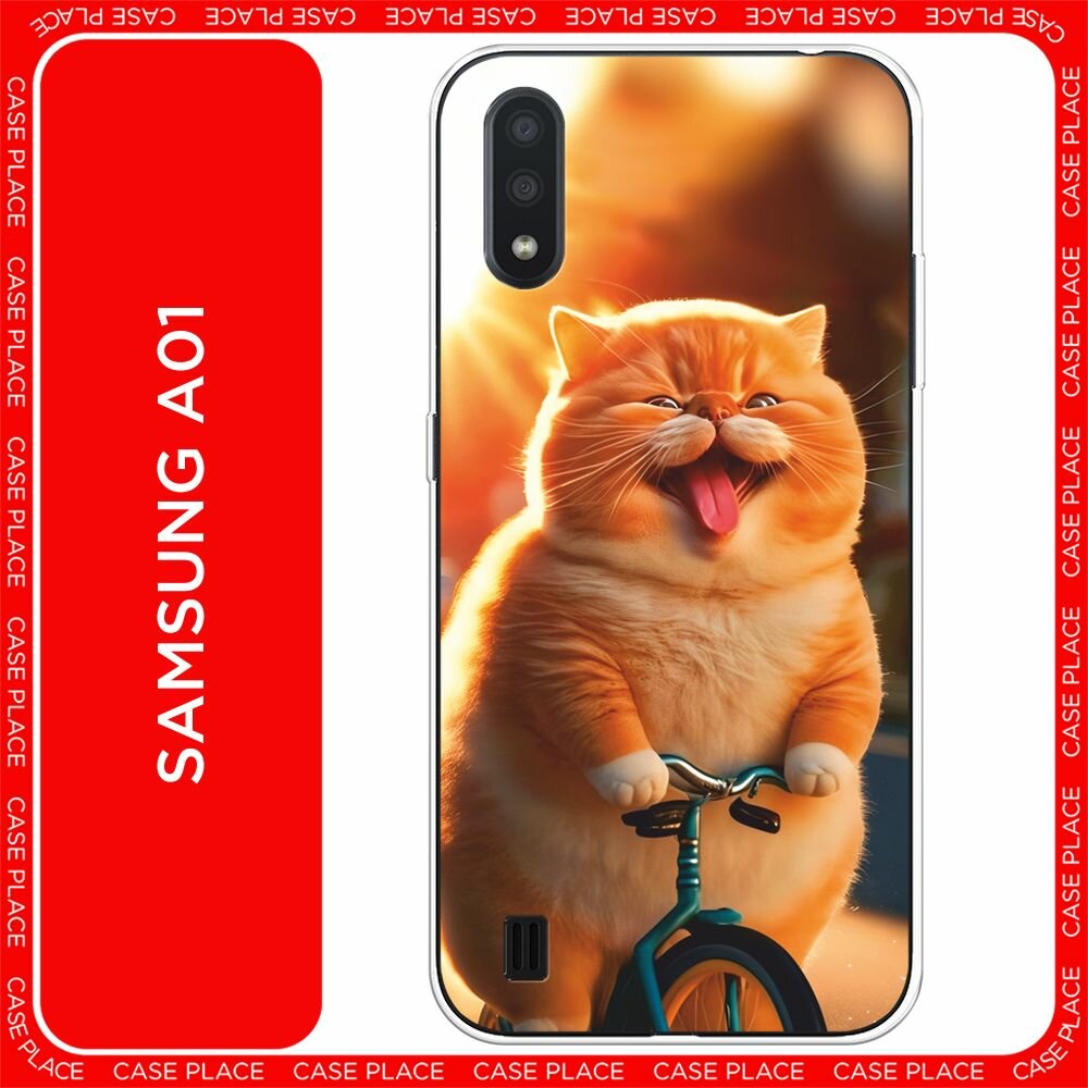 Чехол на Samsung Galaxy A01 / Самсунг Гэлакси А01 с принтом "Кот на велике"