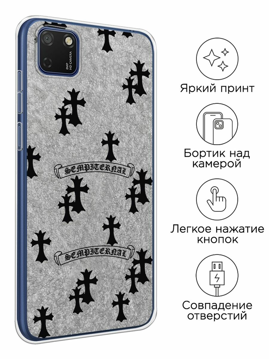 Чехол на Honor 9S/Huawei Y5p / Хонор 9S/Хуавей Y5p с принтом "Кресты паттерн 3" — фото 1