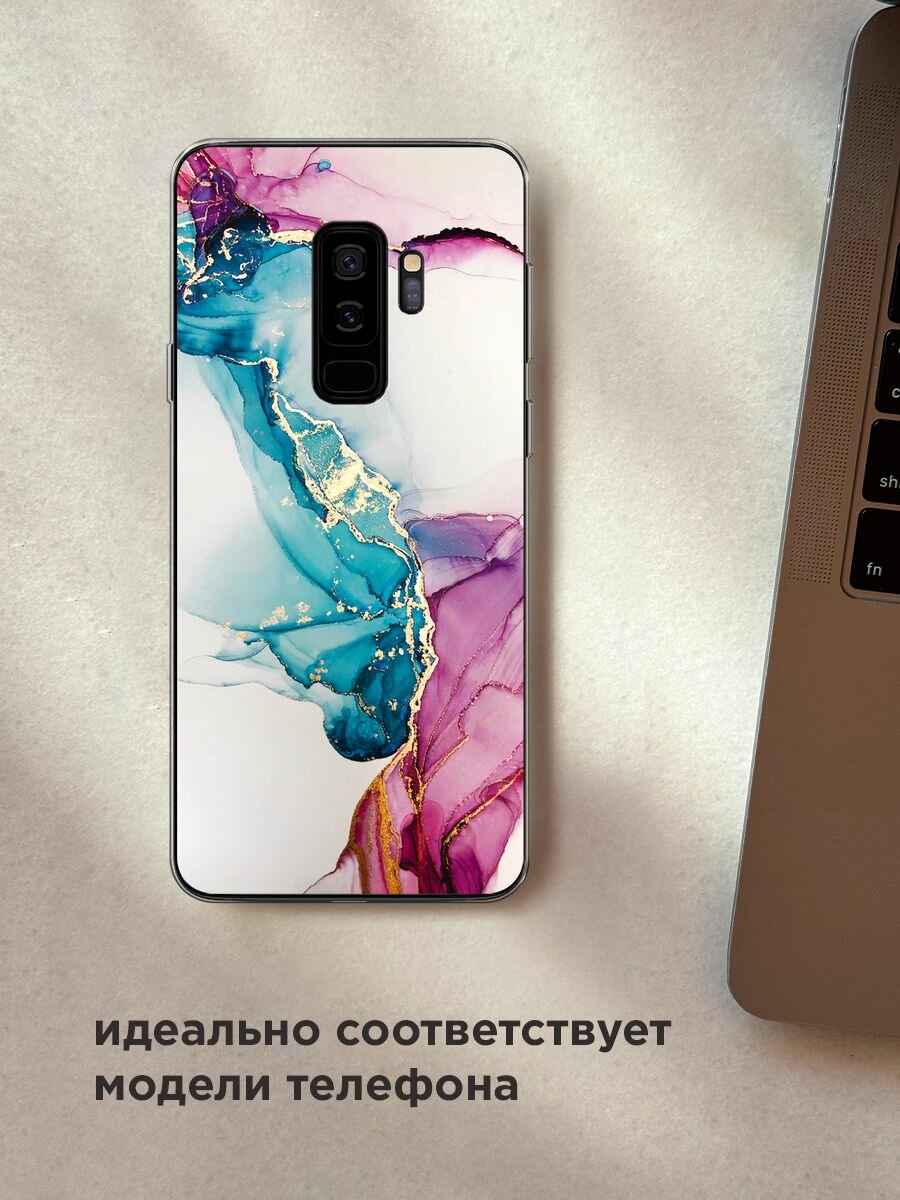 Чехол на Samsung Galaxy S9 + / Самсунг Галакси С9 Плюс с принтом "Розовые разводы рисунок" — фото 1