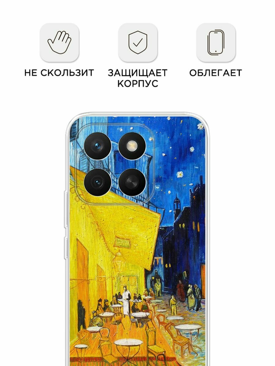 Чехол на Honor X8c / Хонор X8c с принтом "Ван Гог Желтый дом" — фото 1