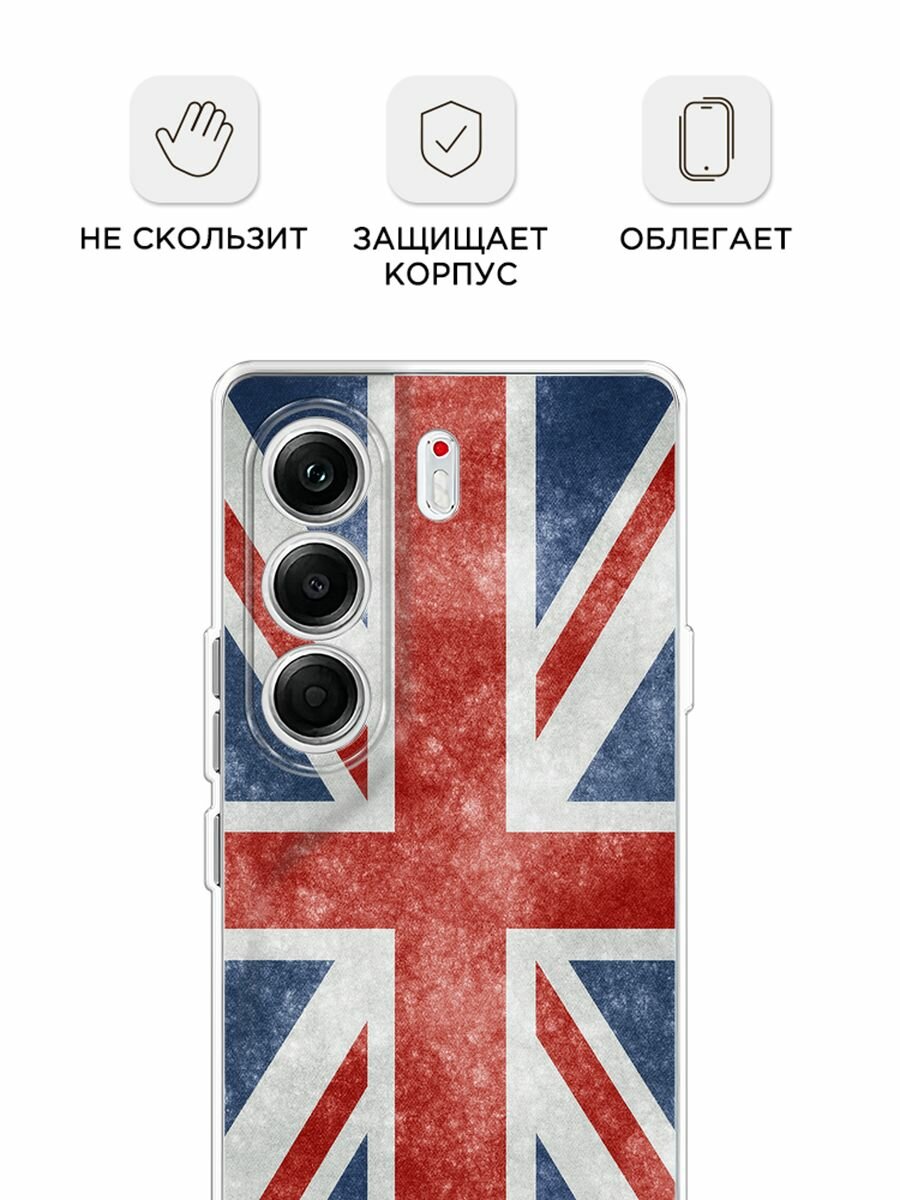 Чехол на Tecno Camon 40 Pro / Текно Камон 40 Про с принтом "Флаг Великобритании 1" — фото 1