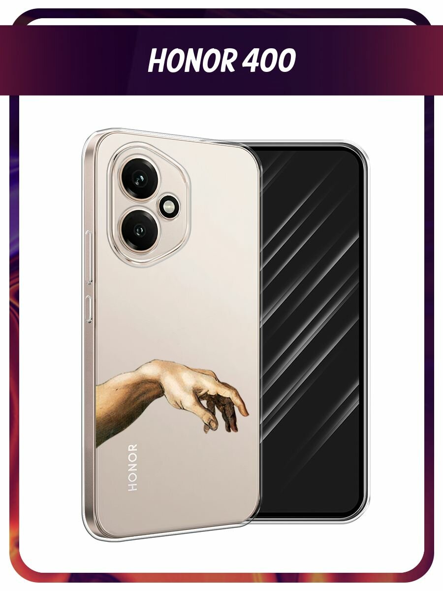 Чехол на Honor 400 / Хонор 400 с принтом Creazione di Adamo 1, прозрачный