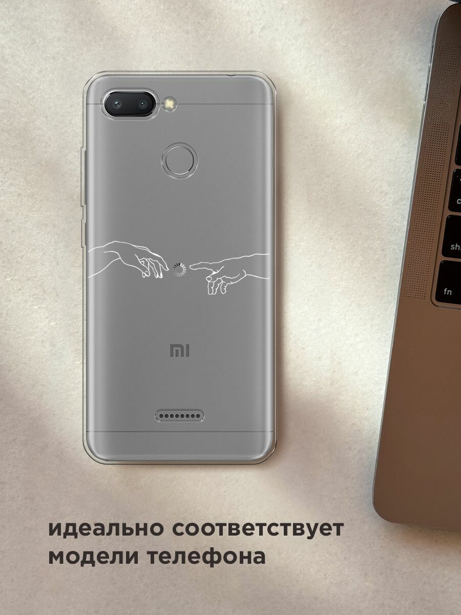 Чехол на Xiaomi Redmi 6 / Сяоми Редми 6 с принтом "Загрузка творения", прозрачный — фото 1