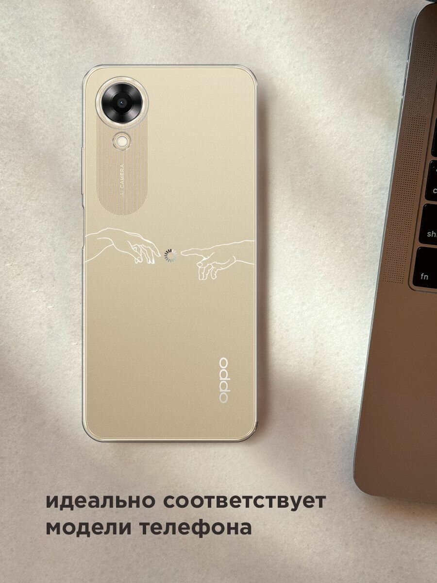 Чехол на Oppo A17K / Оппо A17K с принтом "Загрузка творения", прозрачный — фото 1