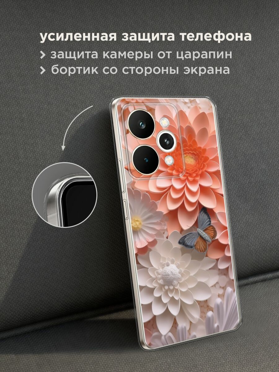 Чехол на Realme 15 Pro / Реалми 15 Про с принтом "Бумажные цветы" — фото 1