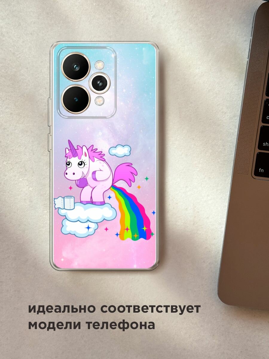 Чехол на Realme 15 Pro / Реалми 15 Про с принтом "Единорог какает" — фото 1
