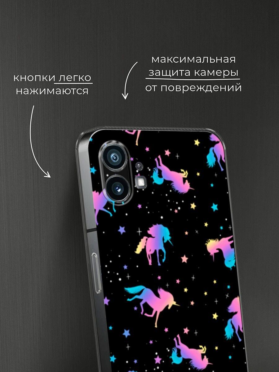 Чехол на Nothing Phone 1 / Нафинг Фон 1 с принтом "Единороги градиент" — фото 1