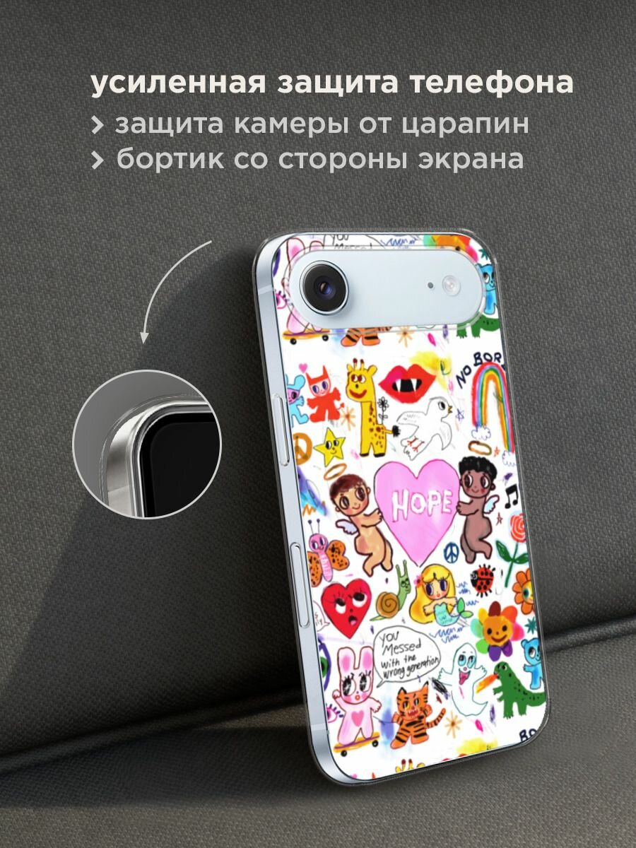 Чехол на Apple iPhone Air / Айфон Айр с принтом "Милые рисунки" — фото 1