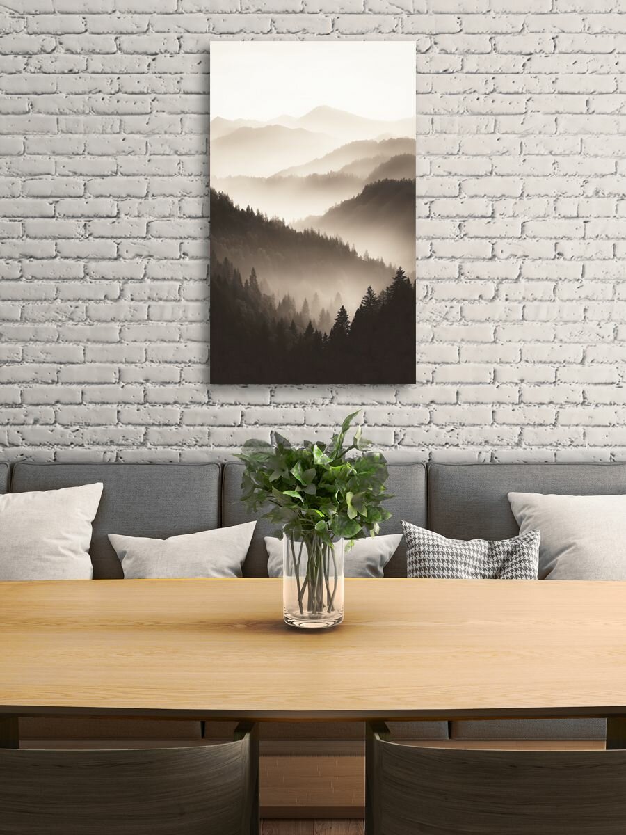 Картина на холсте LOFTime 60х100 Абстракция лес горы беж кор КБ-1822-60100