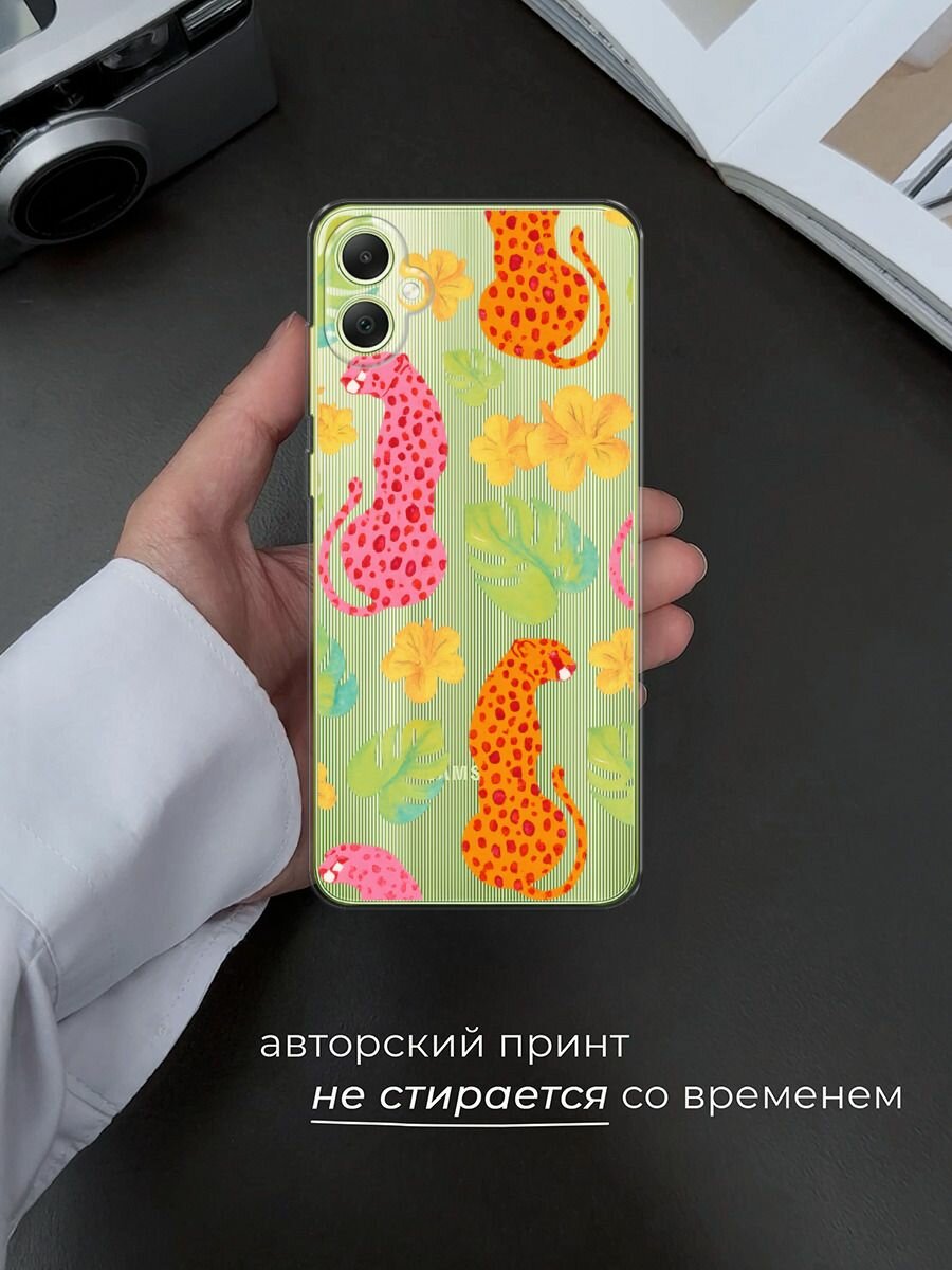Чехол на Samsung Galaxy A05 / Самсунг Галакси A05 с принтом "Экзотика", прозрачный — фото 1