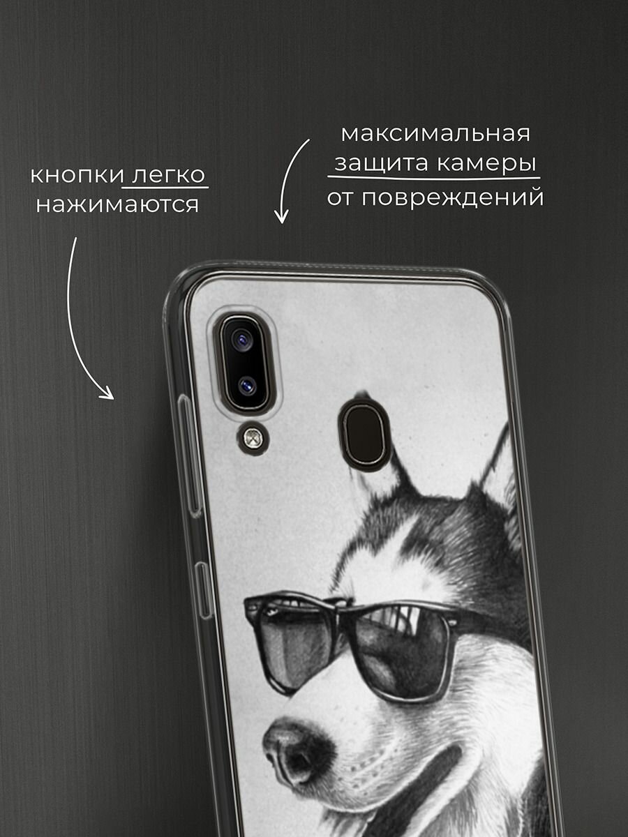 Чехол на Samsung Galaxy A30/A20 / Самсунг Галакси A30/A20 с принтом "Крутой Хаске" — фото 1