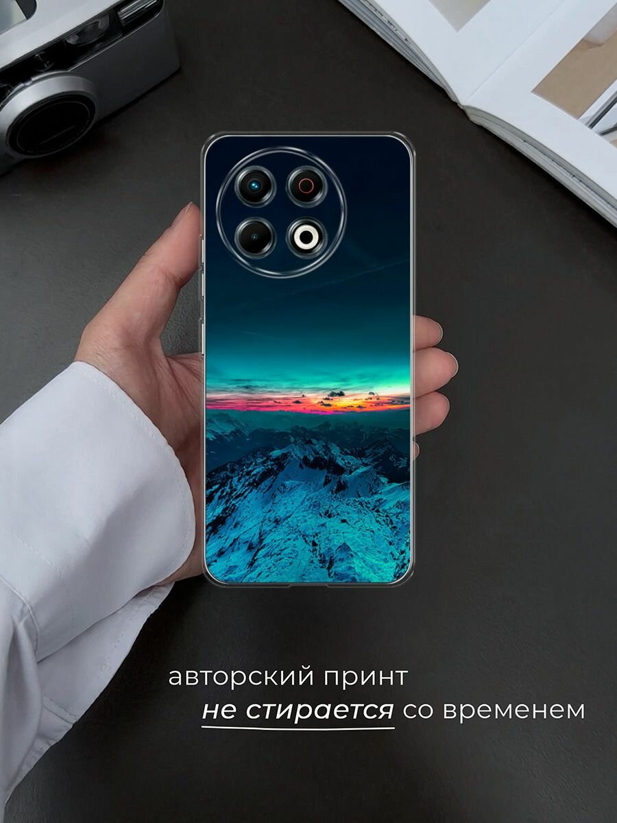 Чехол на Tecno Spark 30 Pro / Текно Спарк 30 Про с принтом "Закат в горах" — фото 1