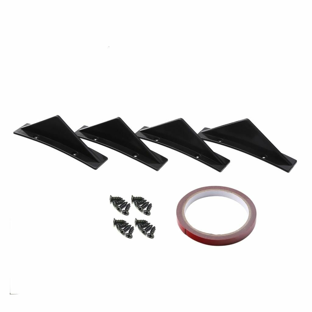 Специнструменты для автомобиля, Комплект из 4 треугольных мини-задних спойлеров-черный-одиночный спойлер