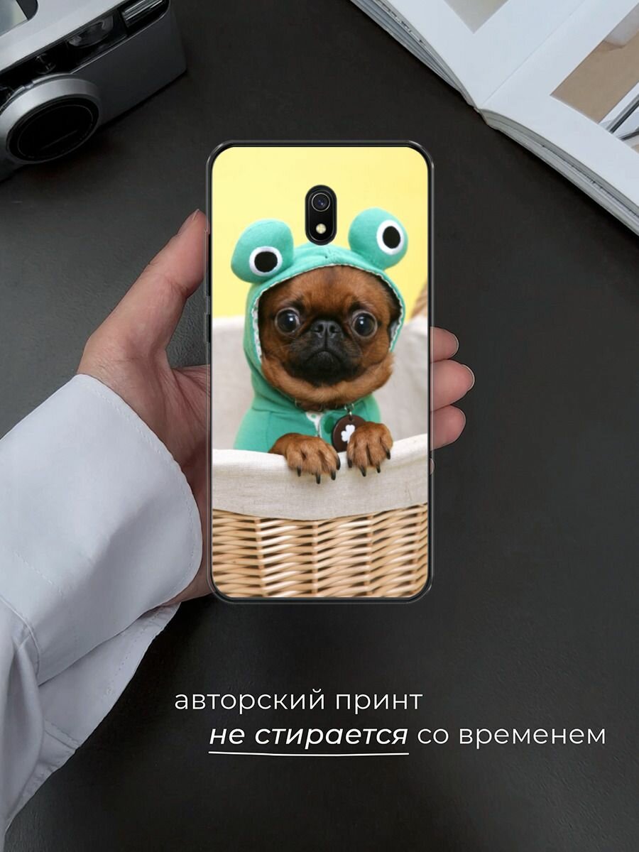 Чехол на Xiaomi Redmi 8A / Сяоми Редми 8А с принтом "Собачка в шапке лягушки" — фото 1