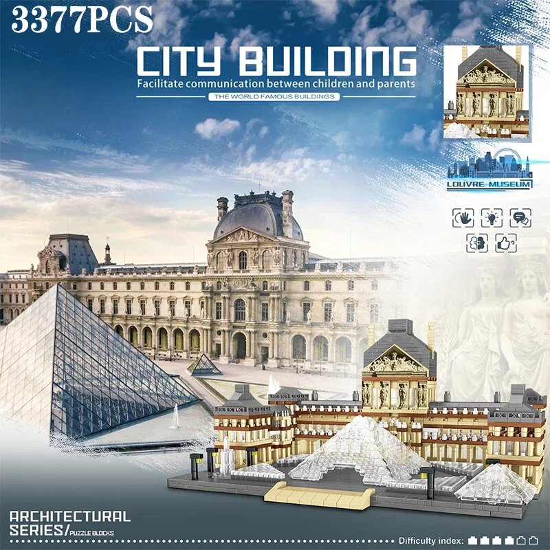 Конструктор AMAZINGBLOKS Музей Лувр 3377 деталей No Box