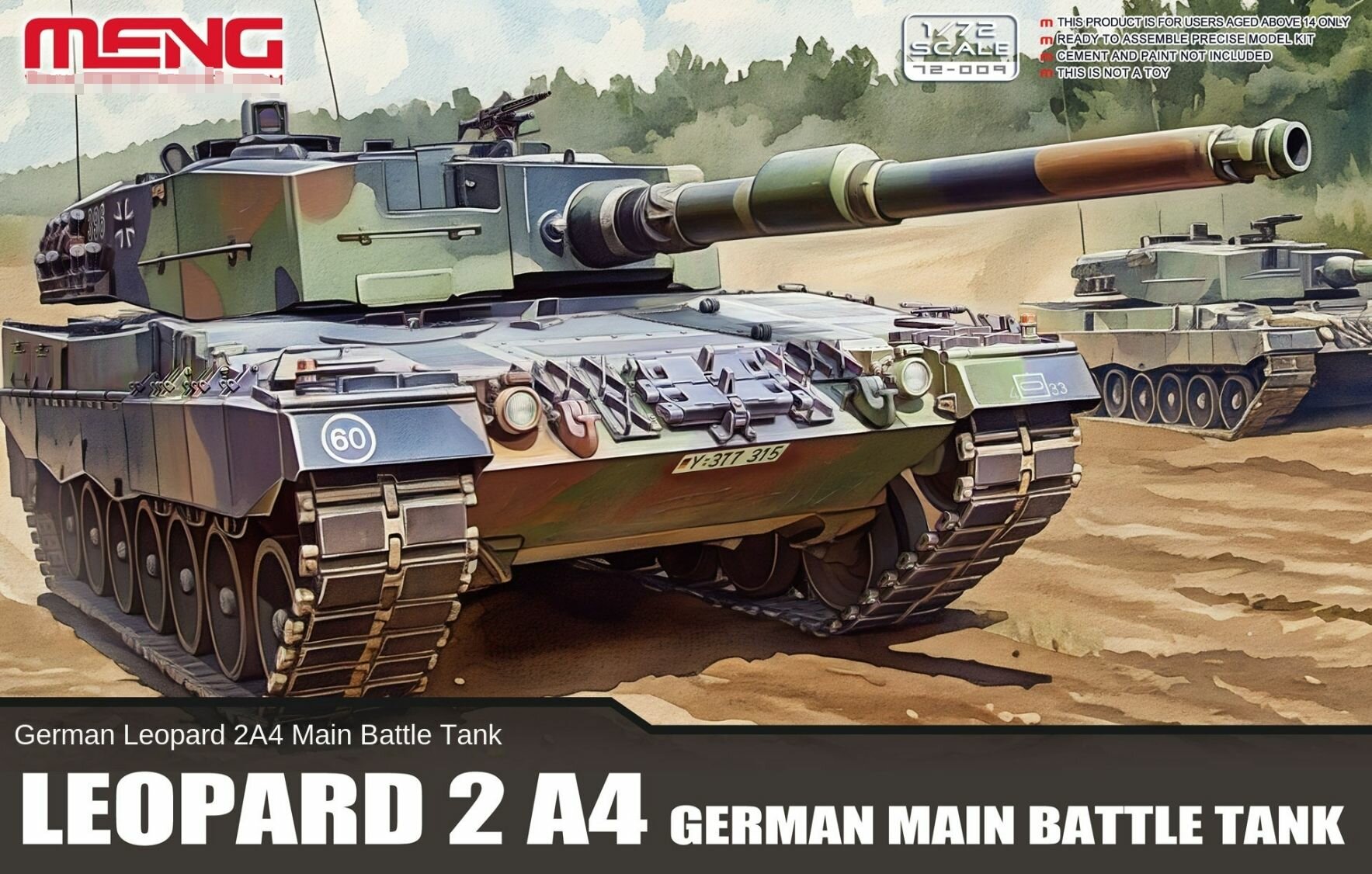 MENG 72-009 1/72 Leopard 2 A4 Howitzer, сборная масштабная модель немецкого главного боевого танка для коллекции, диорам и хобби