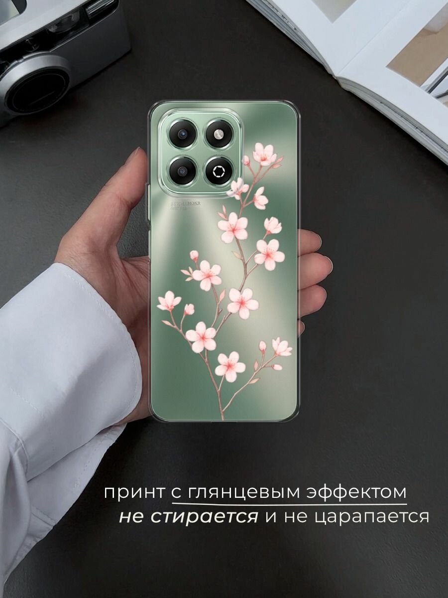Чехол на Honor X6b / Хонор X6b с принтом "Веточка сакуры 2" — фото 1