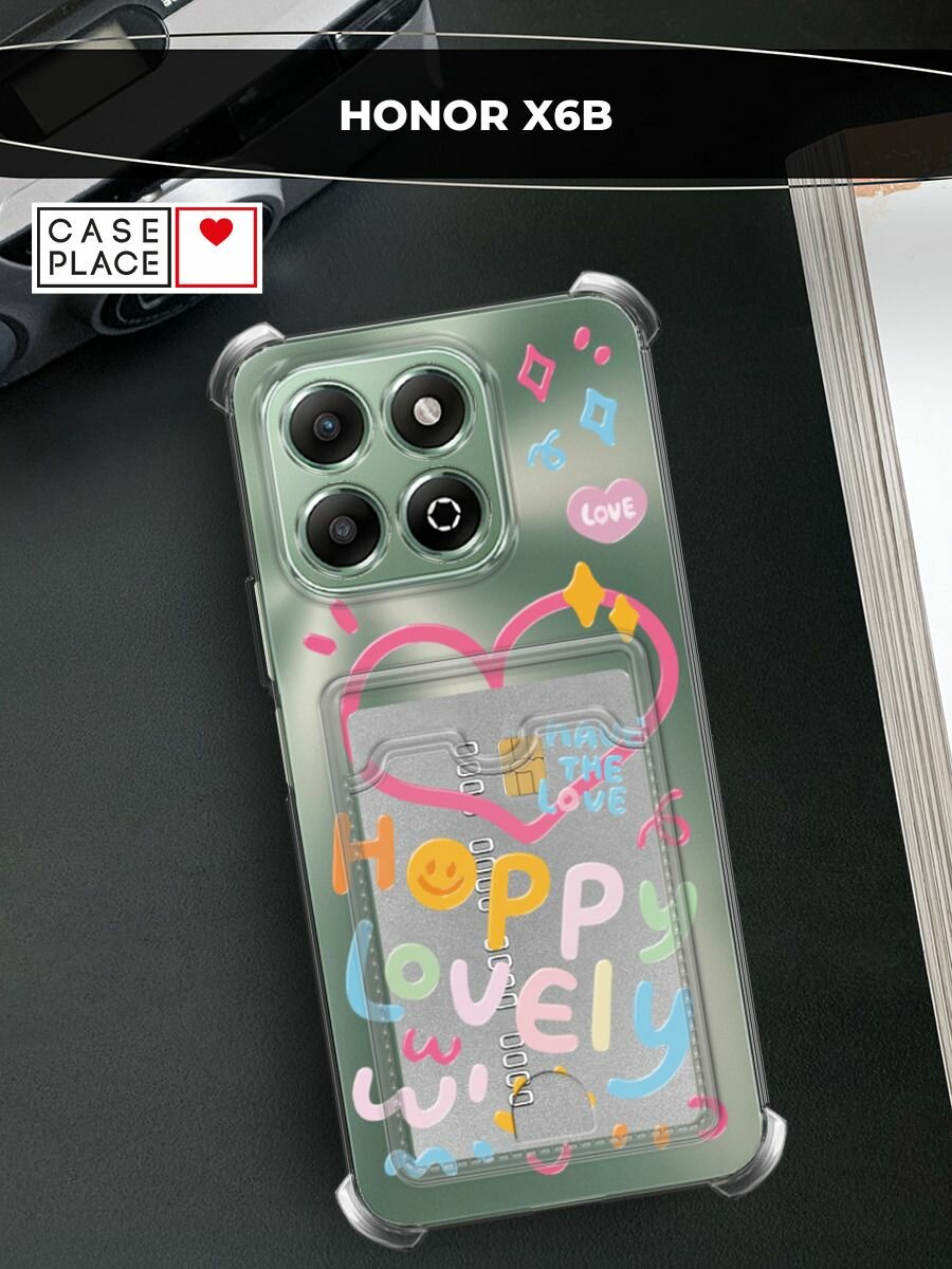 Чехол на Honor X6b (Хонор X6b) с картой и принтом "Happy lovely 2"