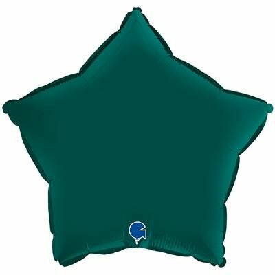 Воздушный шар GRABO "Звезда", без рисунка, Сатин Emerald Green, 18 дюймов