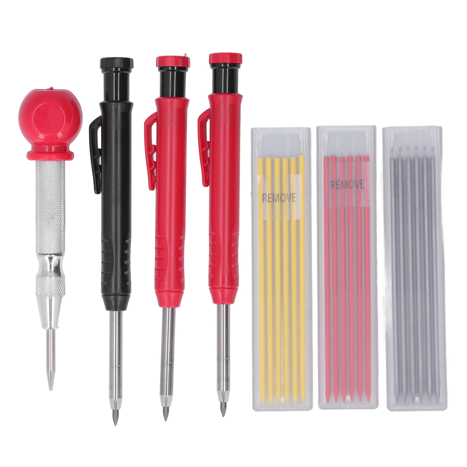 Набор Твердых Плотницких Карандашей с Заправками Центральный Перфоратор Длинноносый Механический Маркер С Глубоким Отверстием