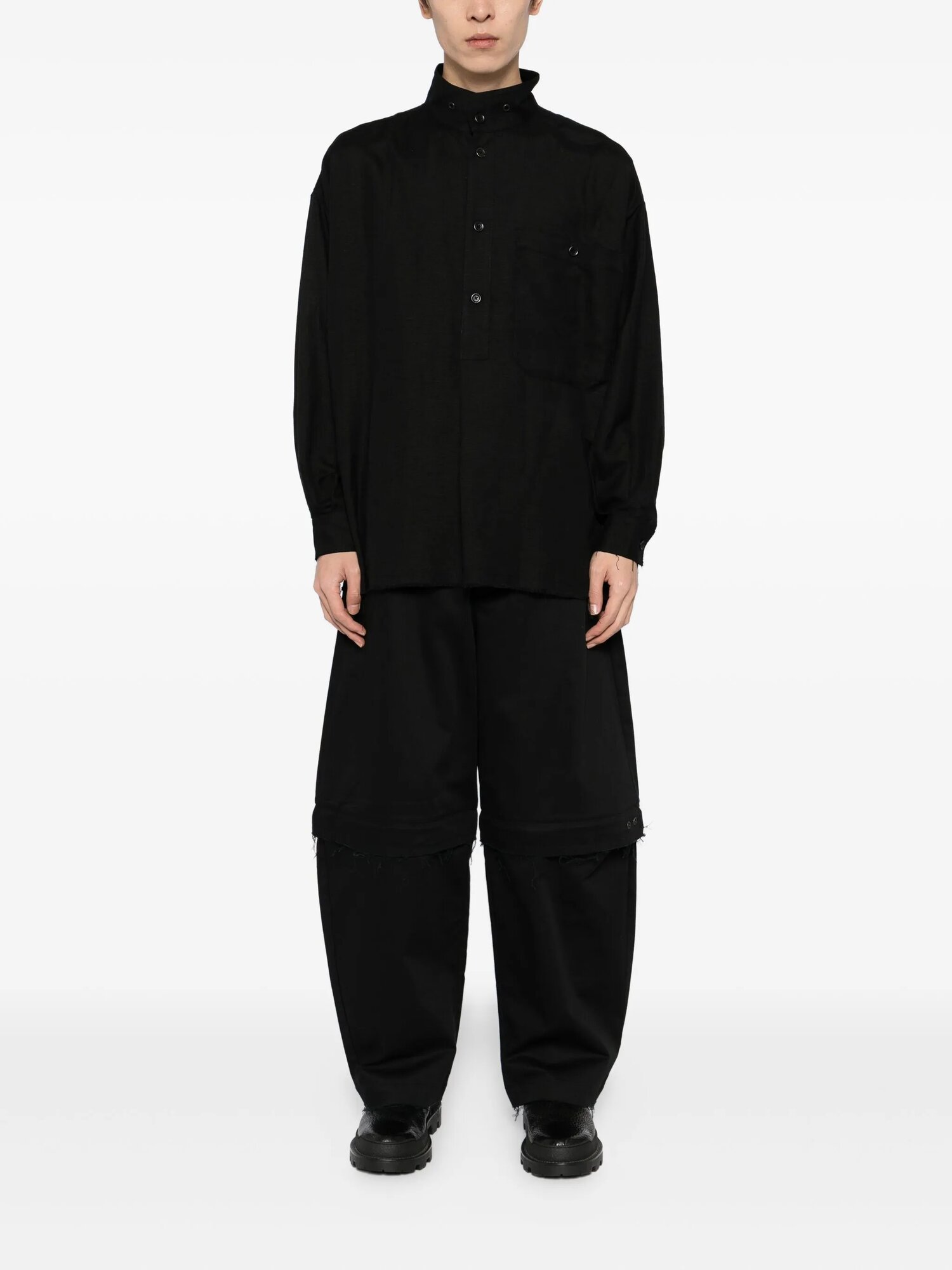 Рубашка TEAM WANG Draped Acceptance, размер 48, black / black — фото 1