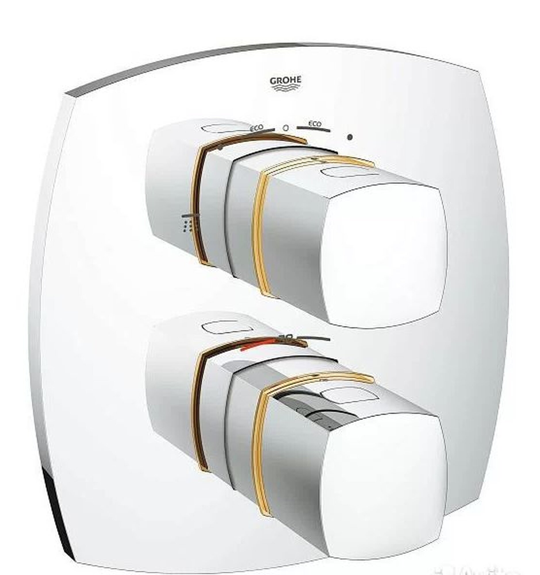 Термостат для душа GROHE 19937IG0, хромированная поверхность, современный стиль