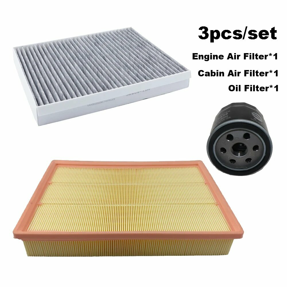 Комплект фильтров для Ford Ranger 2.3T 2023 2024, масляный фильтр, воздушный фильтр и внутренний фильтр салона кондиционера, 3 шт. RANGER 2.3T Petrol