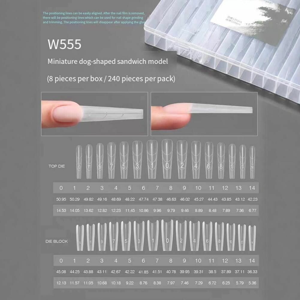 Гелевые типсы /Форма для ногтей овальной/сэндвич-формы 240 шт